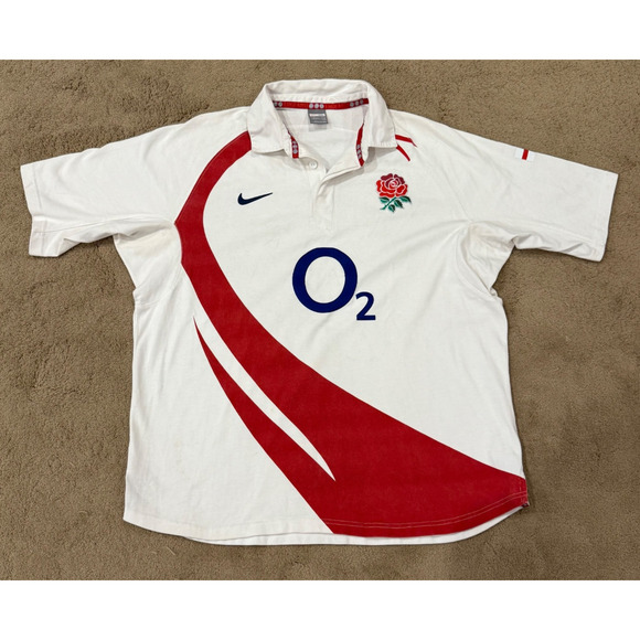 Nike | Shirts | Nike England Rugby Union Jersey White Home Shirt 203 ...